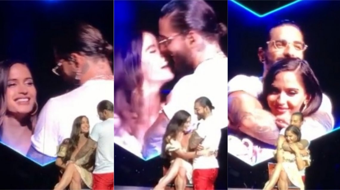 Maluma, enamoradísimo con su novia en el escenario: "Es la primera vez ...