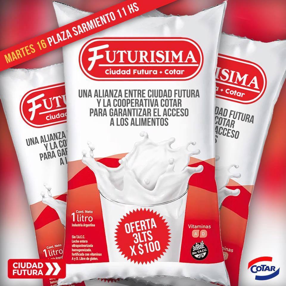 Cotar y Ciudad Futura ofrecerán este martes el sachet de leche a 33 ...
